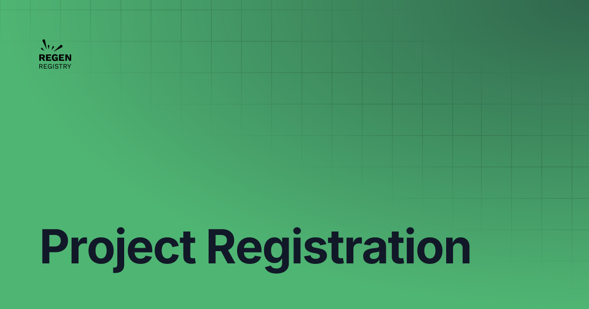Project Registration | Regen Registry