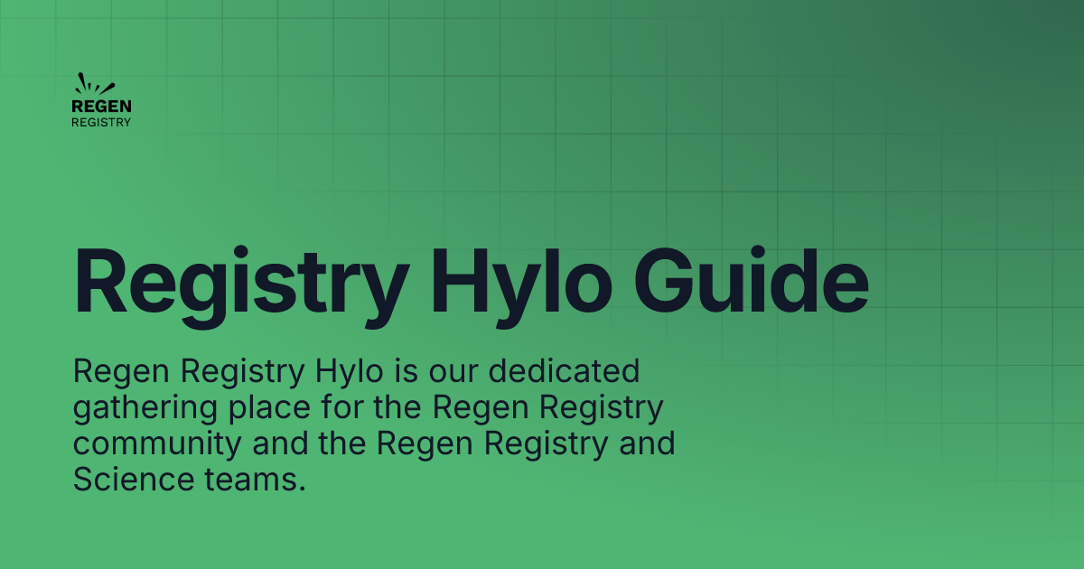 Registry Hylo Guide | Regen Registry Handbook